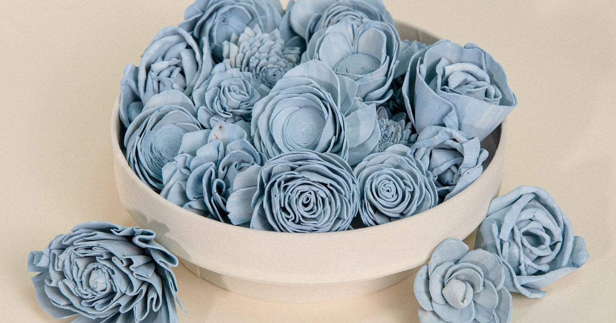 25-Pack of Dusty Blue-Colored Mixed Flowers – Sola-Flowers