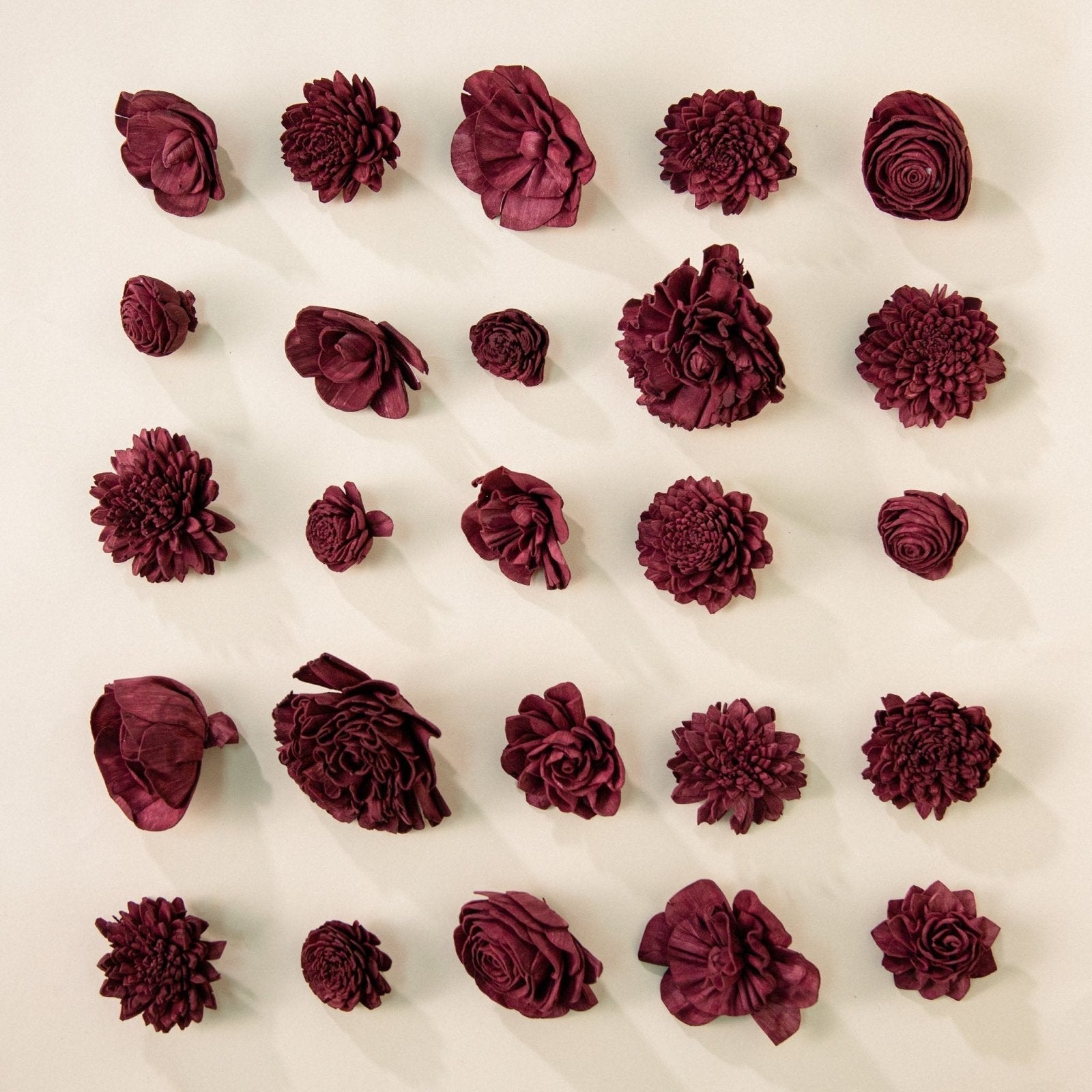 25-Pack of Merlot-Colored Mixed Flowers – Sola-Flowers
