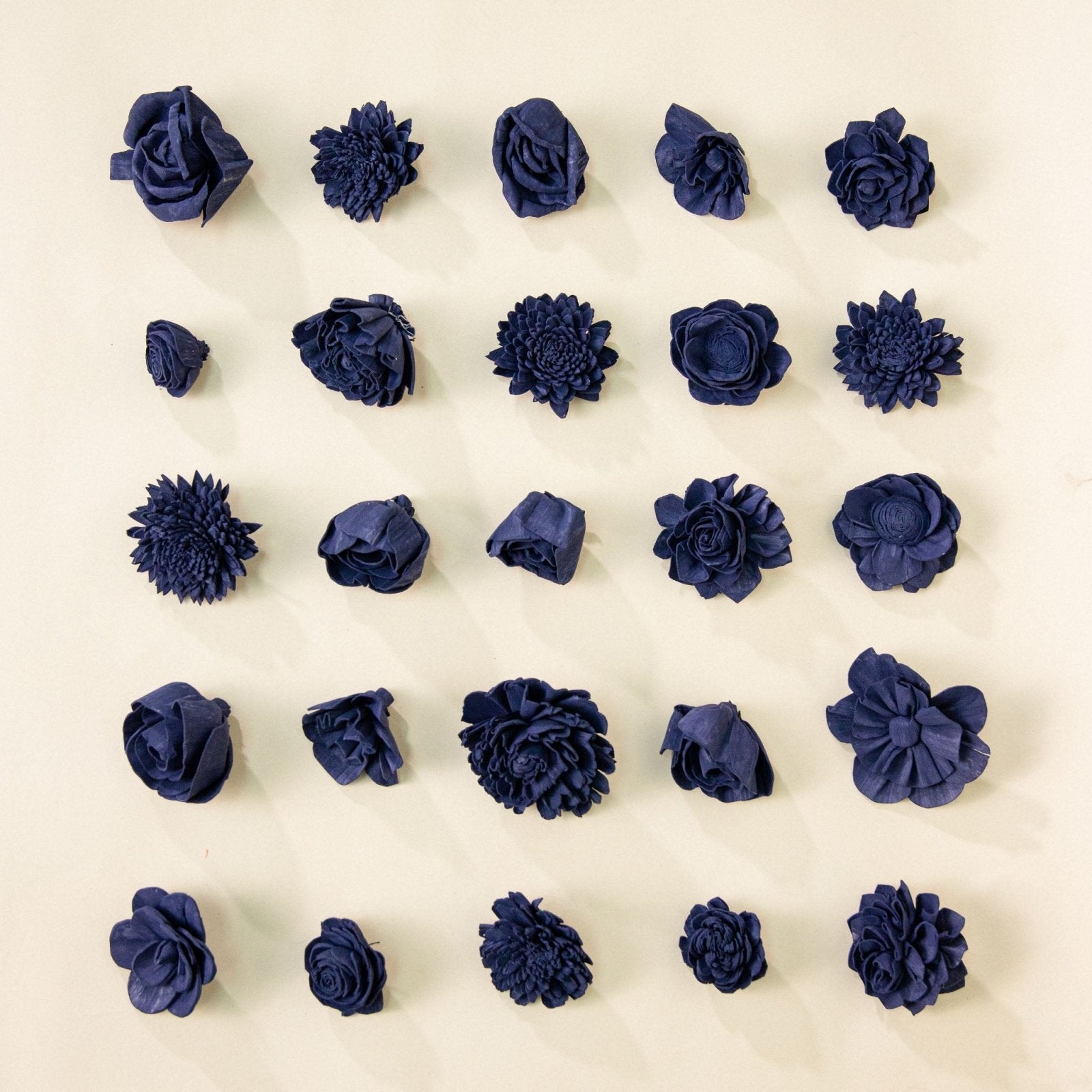 25-Pack of Navy-Colored Mixed Flowers – Sola-Flowers