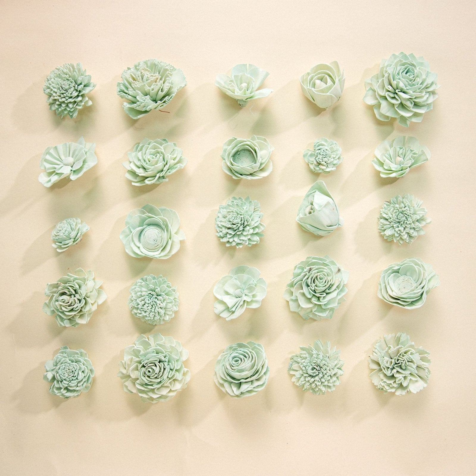 25-Pack of Sage-Colored Mixed Flowers – Sola-Flowers