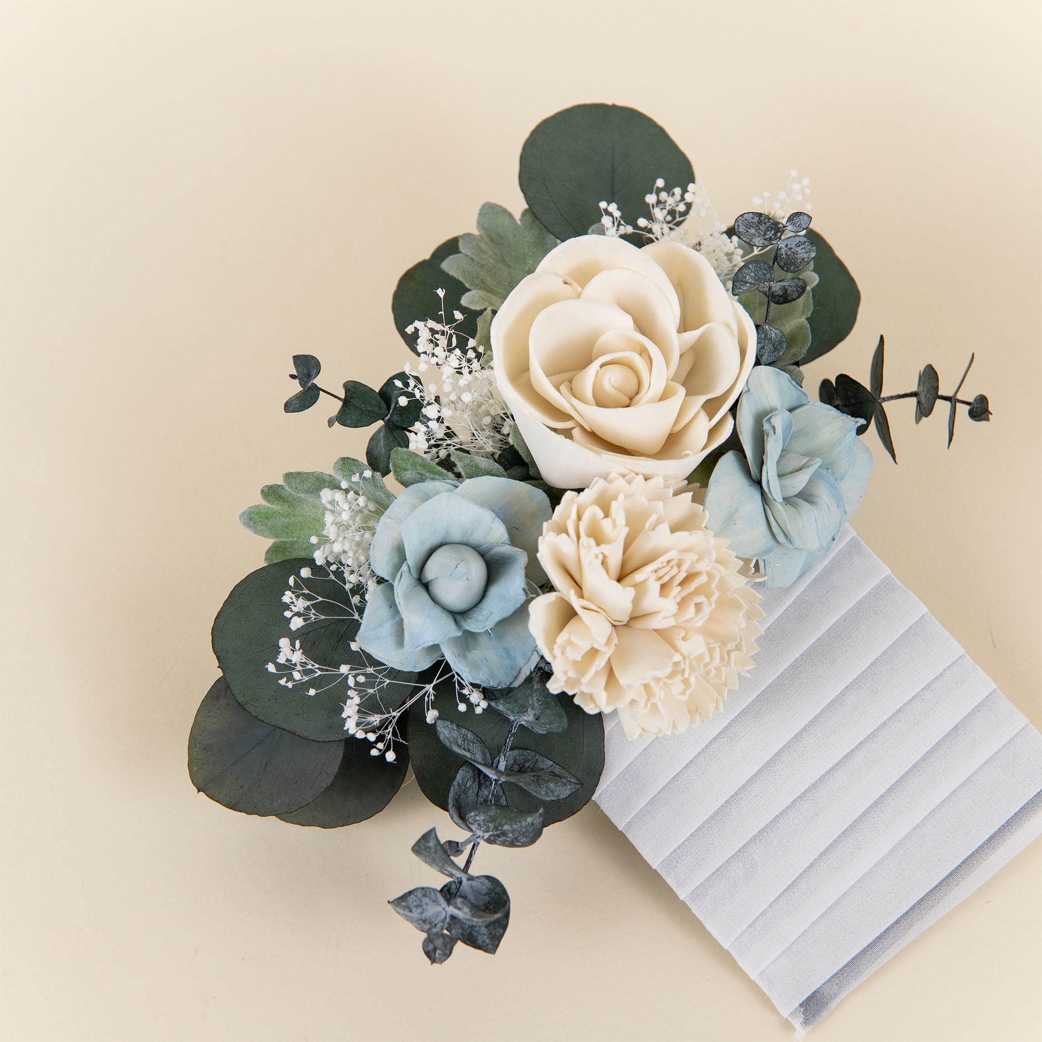 Luxe Ivory Groom's Pocket Boutonniere* – Sola Wood Flowers