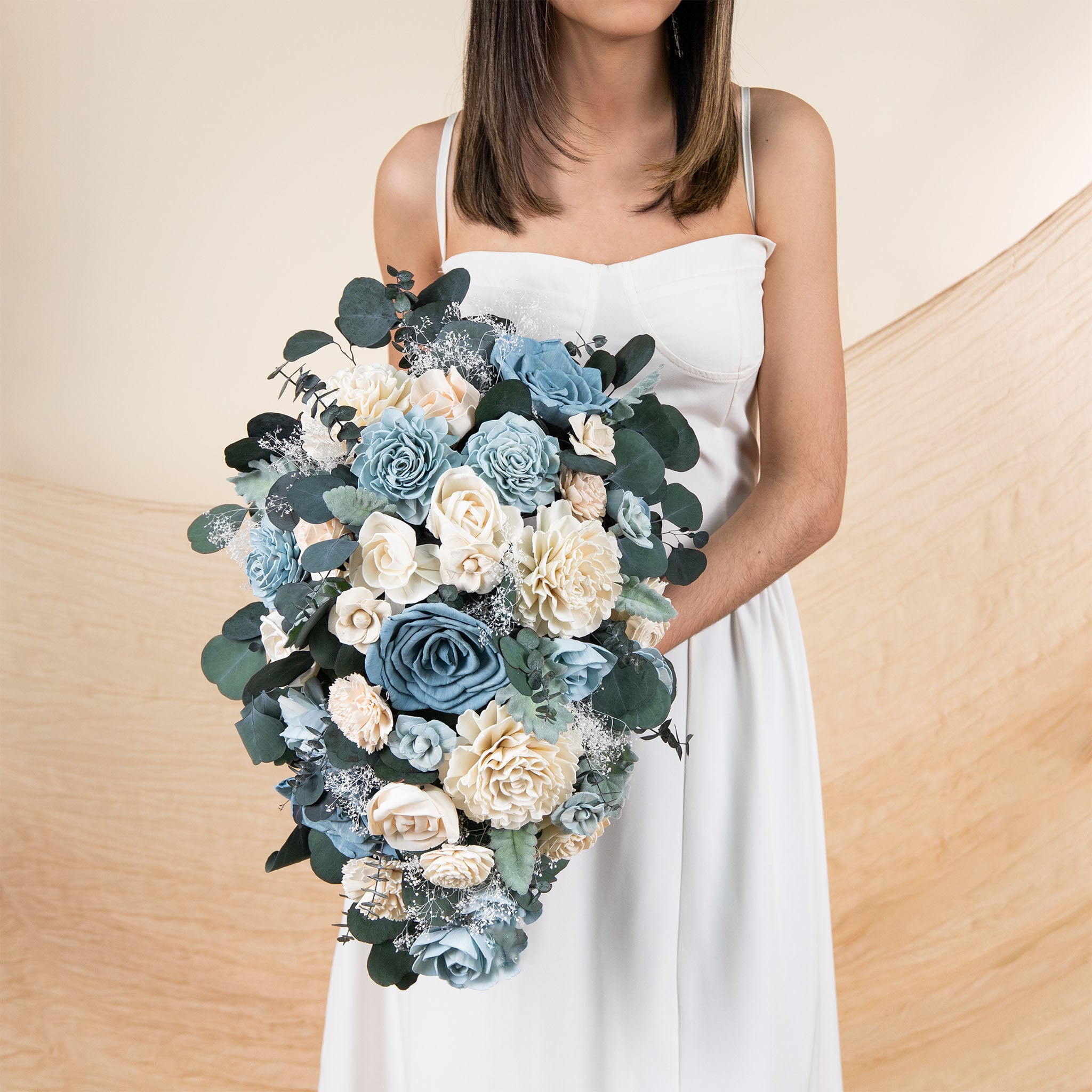 Luxe Ivory Cascade Bouquet – Sola Wood Flowers