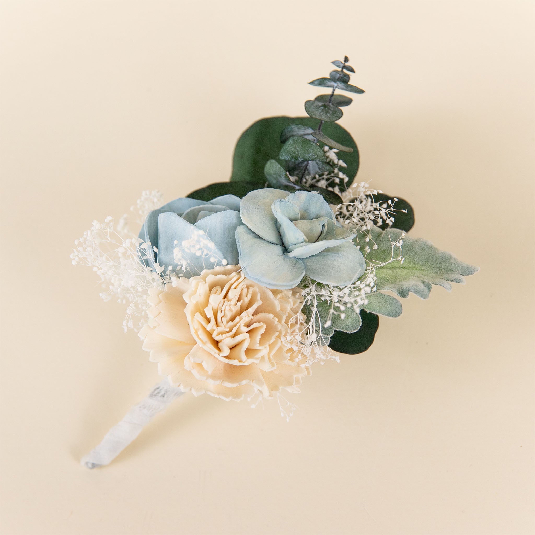 Luxe Ivory Simple Boutonniere – Sola Wood Flowers