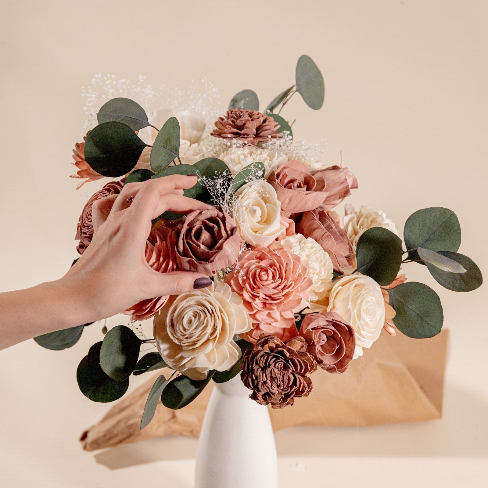 Charming Loose Flower Finished Bouquet – Sola Wood Flowers