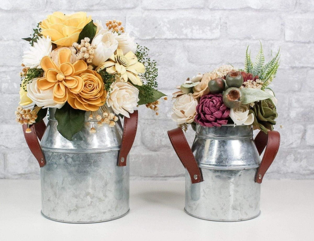 Galvanized Milk Bucket w/ Handles (Multiple Sizes) – Sola Wood Flowers