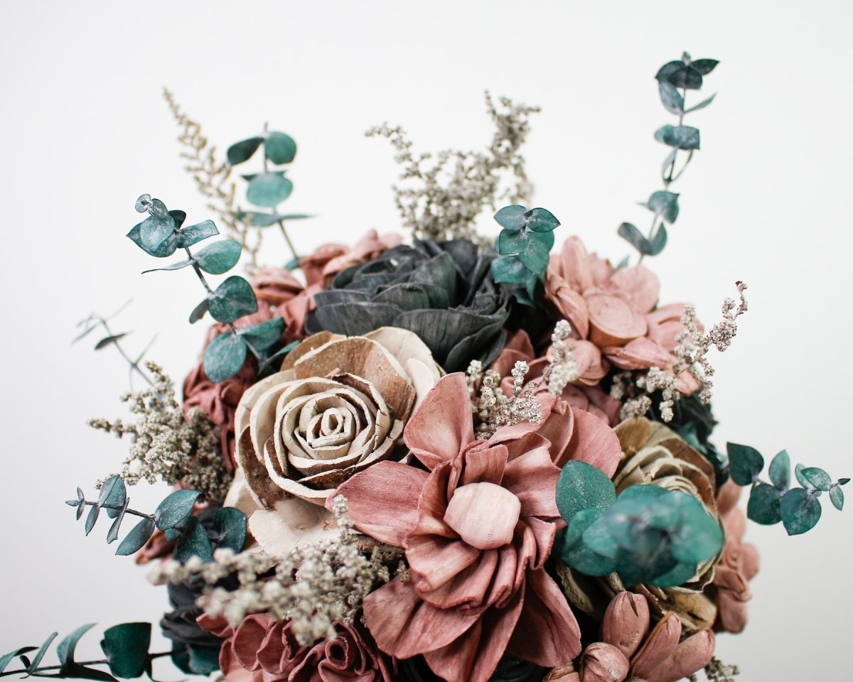 Gun Metal Sally Finished Bouquet – Sola Wood Flowers