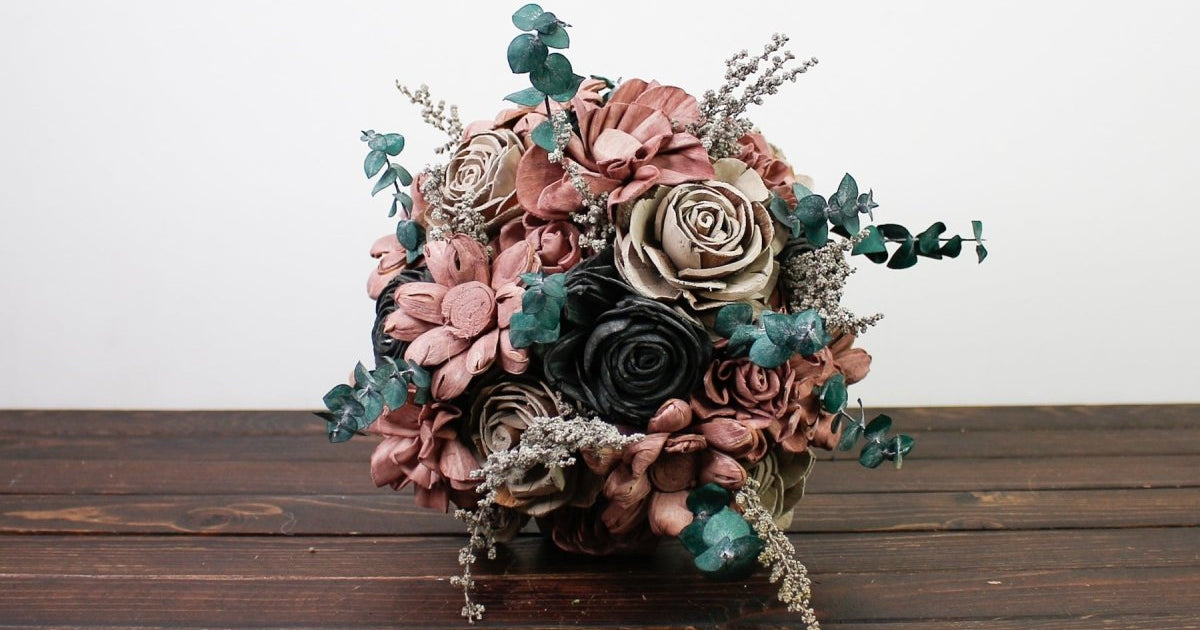 Gun Metal Sally Finished Bouquet – Sola Wood Flowers