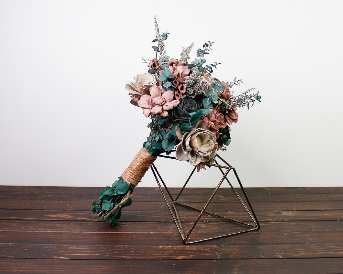 Gun Metal Sally Finished Bouquet – Sola Wood Flowers