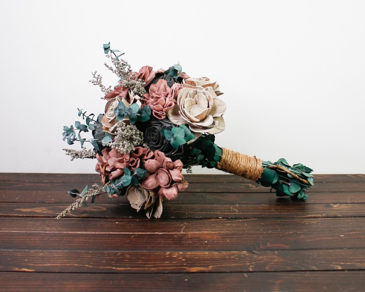 Gun Metal Sally Finished Bouquet – Sola Wood Flowers