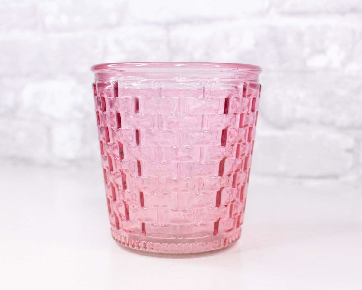 Round Glass Container - Basket Design (Multiple Colors) – Sola Wood Flowers