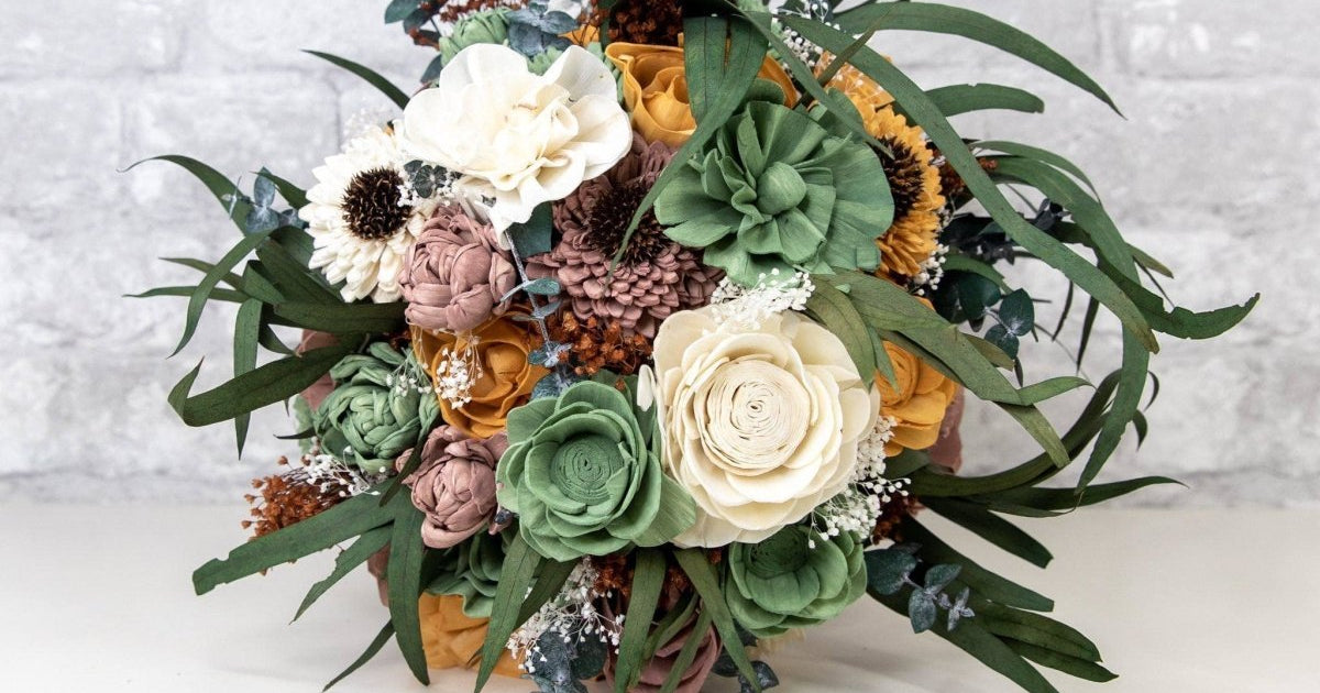 Rustic Chic Bridal Bouquet – Sola Wood Flowers