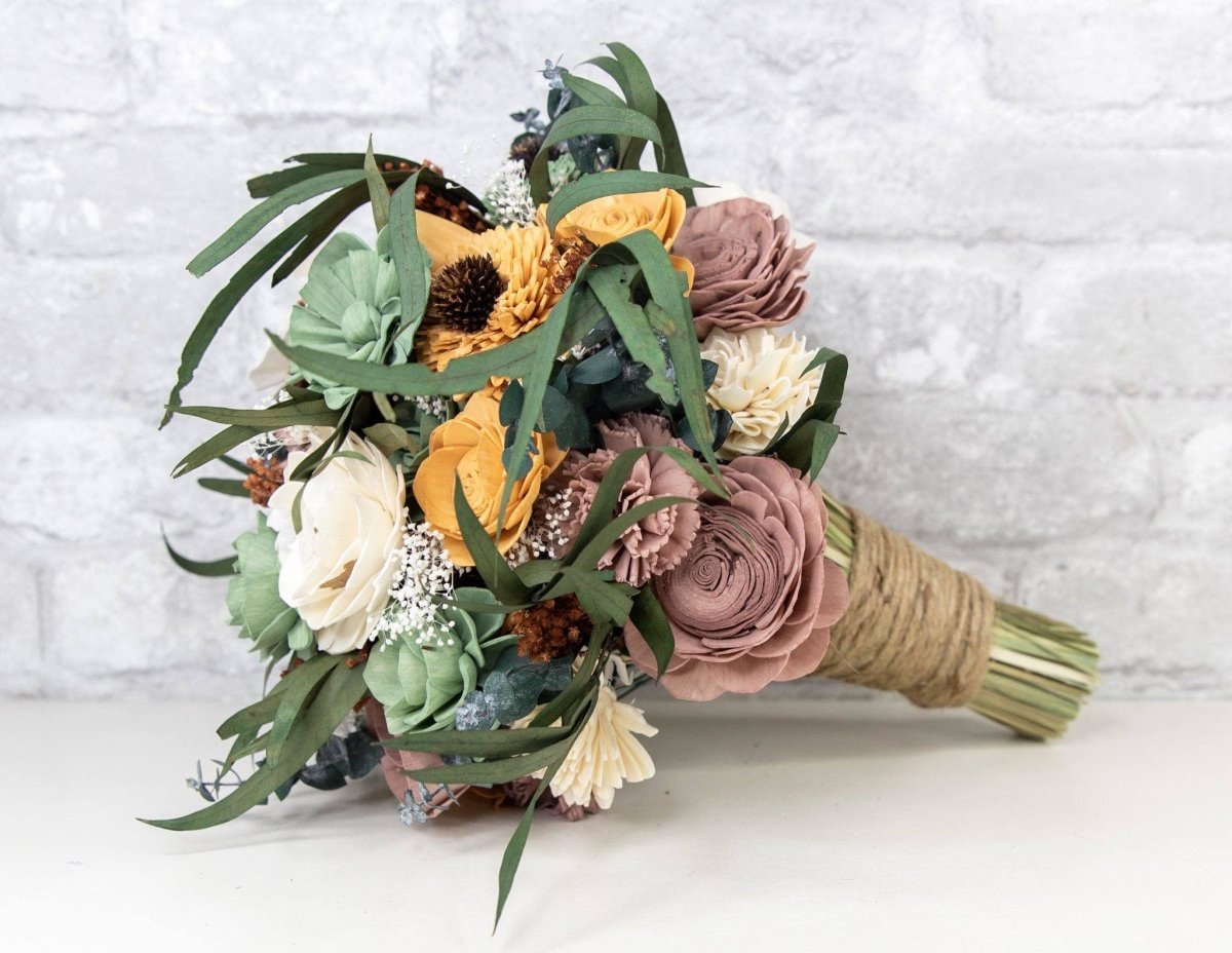 Rustic Chic Bridal Bouquet – Sola Wood Flowers