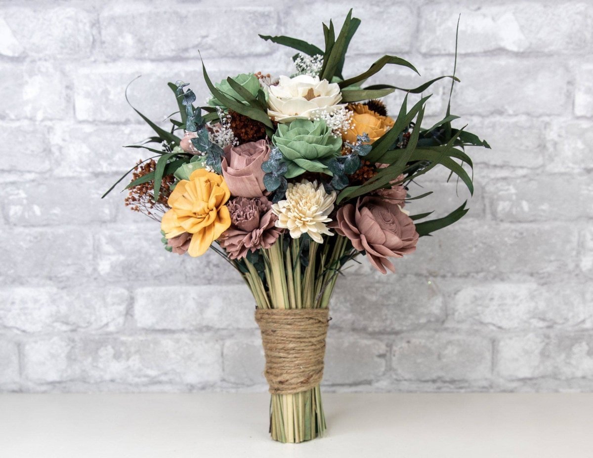 Rustic Chic Bridal Bouquet – Sola Wood Flowers