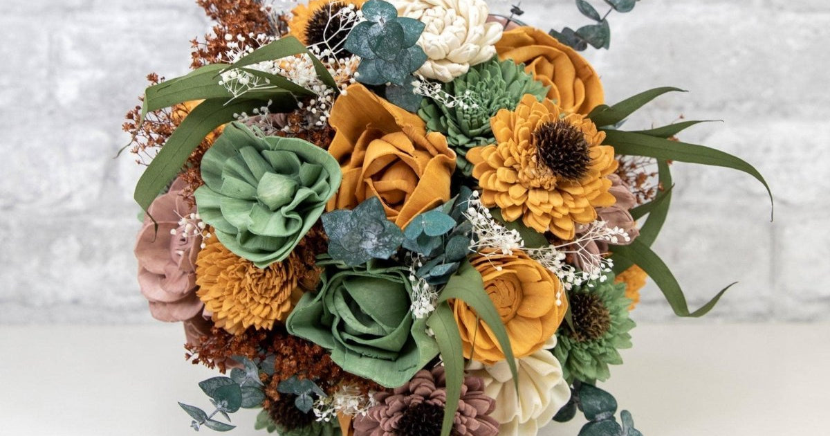 Rustic Chic Bridesmaid Bouquet – Sola Wood Flowers